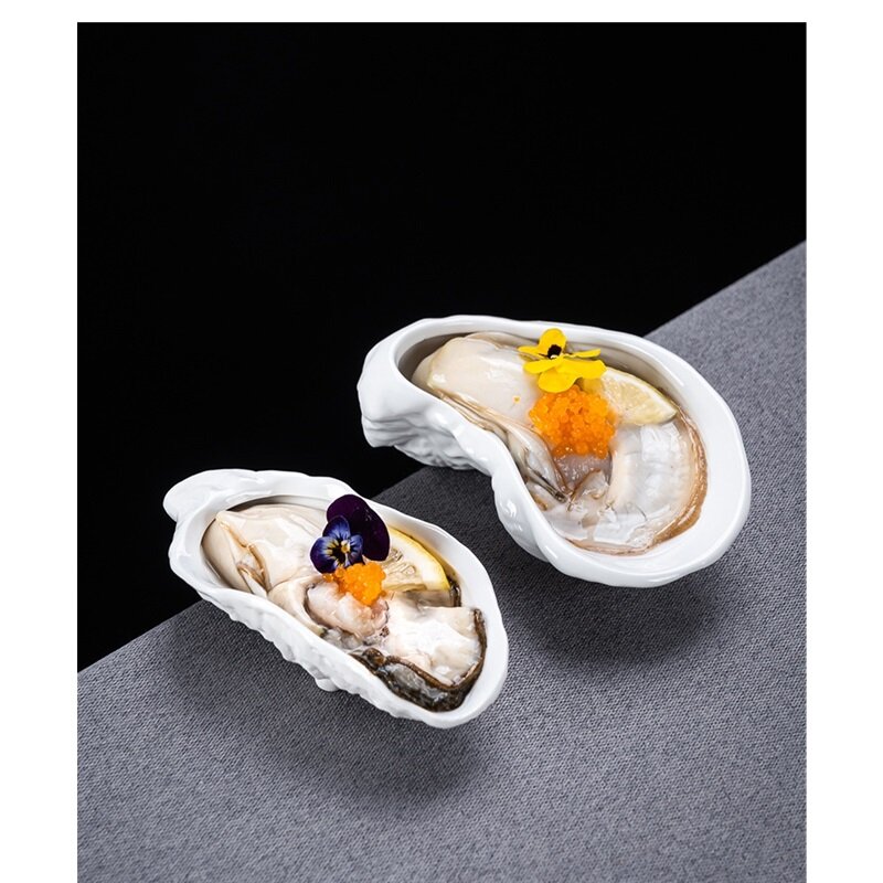 3 шт. Керамические тарелки с имитацией устрицы / Соусное блюдо / Маленькая тарелка 12.8*6*3.2cm