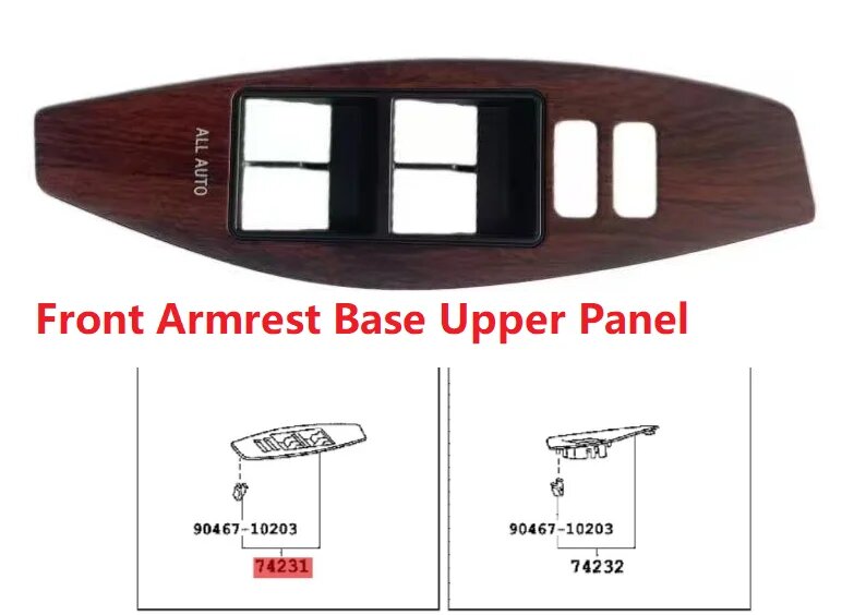 Правый передний подлокотник, верхняя панель 74231-20310-C0 для Toyota Allion Premio 2007-2021, накладка переключателя двери, окна 7423120310