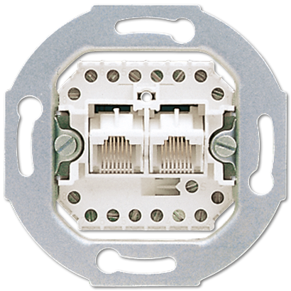 JUNG EcoProfi Мех Розетка ТЛФ 2-ая наклонная UAE, EPUAE8-8UPO