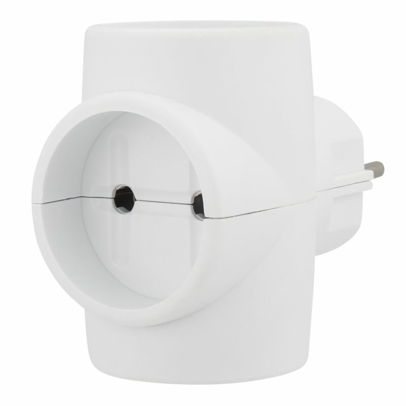 Тройник электрический без заземления 220В, 6A-10A Rexant, 11-1081