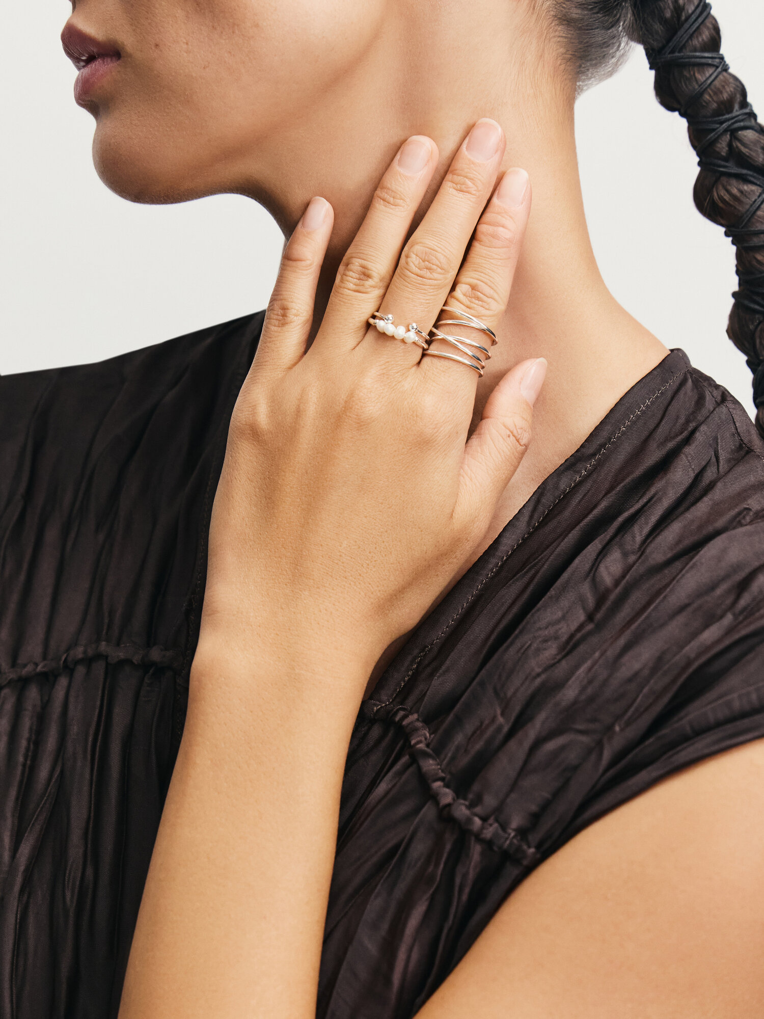 Набор колец, жемчуг культивированный