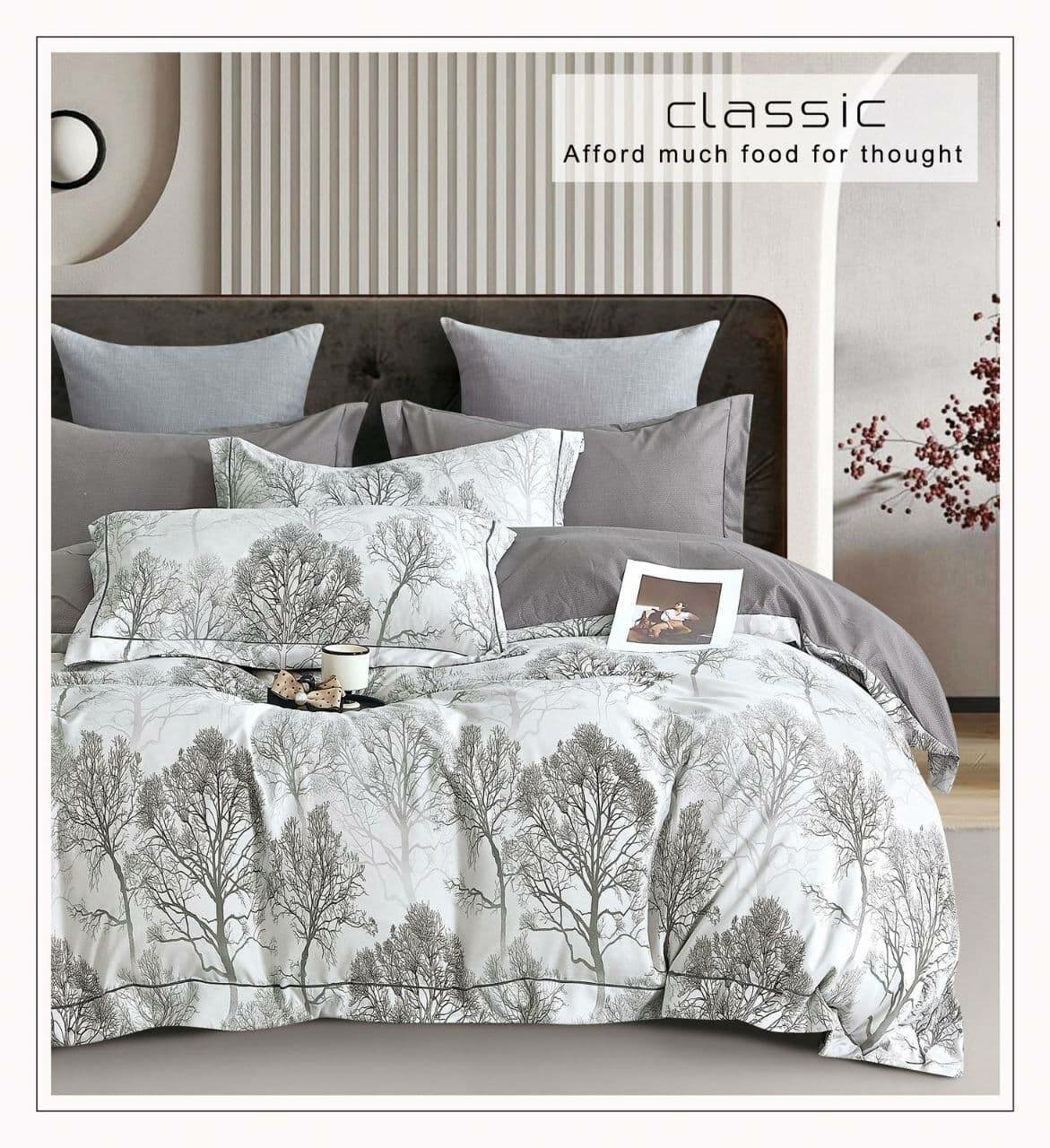 Комплект постельного белья Mency Евро, Египетский хлопок, Деревья