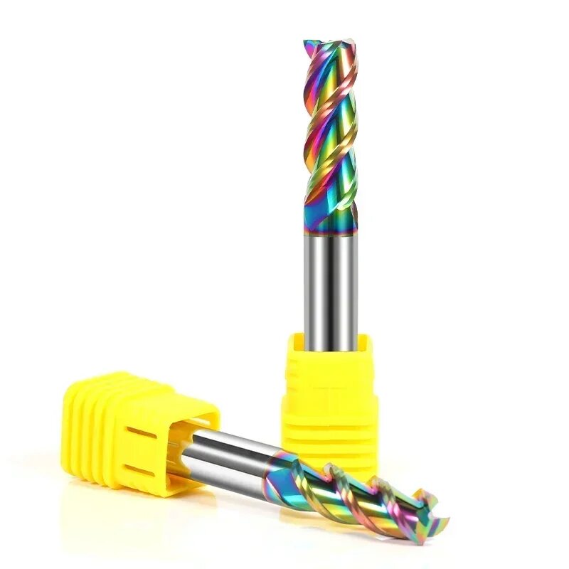 Концевая фреза из карбида вольфрама HRC70 3 флейты для алюминия 1-20 мм 3.0x3Dx50L