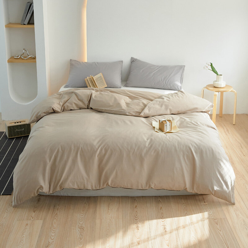 Односпальное пододеяльное покрывало 40% Хлопок, расчесанный хлопок, Однотонное односпальное пододеяльное покрывало класса А, Односпальная простыня, Наволочка, бытовая Rainbow-micha, 90 *190 * 25 см, односпальная встроенная простыня