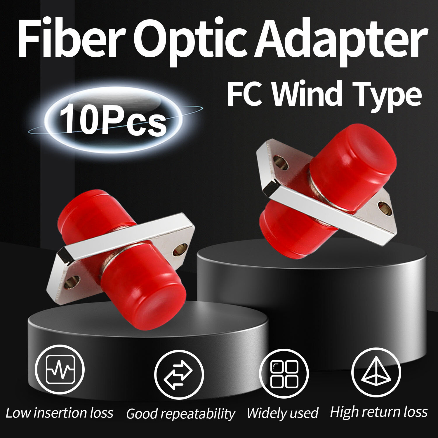 10 ПК FC соединитель волоконно-оптический адаптер, однорежимный конвертер соединителя Simplex с крылом монтажа панели