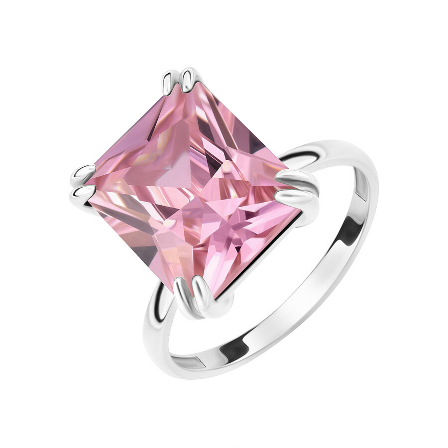 Перстень, серебро, 925 проба, родирование, фианит