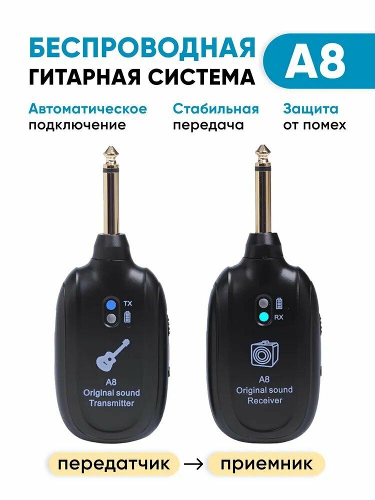 Беспроводная гитарная система, передатчик и приемник, для электрогитары