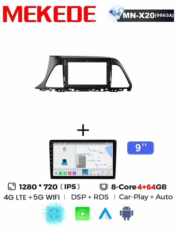 Магнитола 9" Mekede MN X20 Pro 4/64 Gb Hyundai Sonata 7 LF 2014-2017 (A) carplay