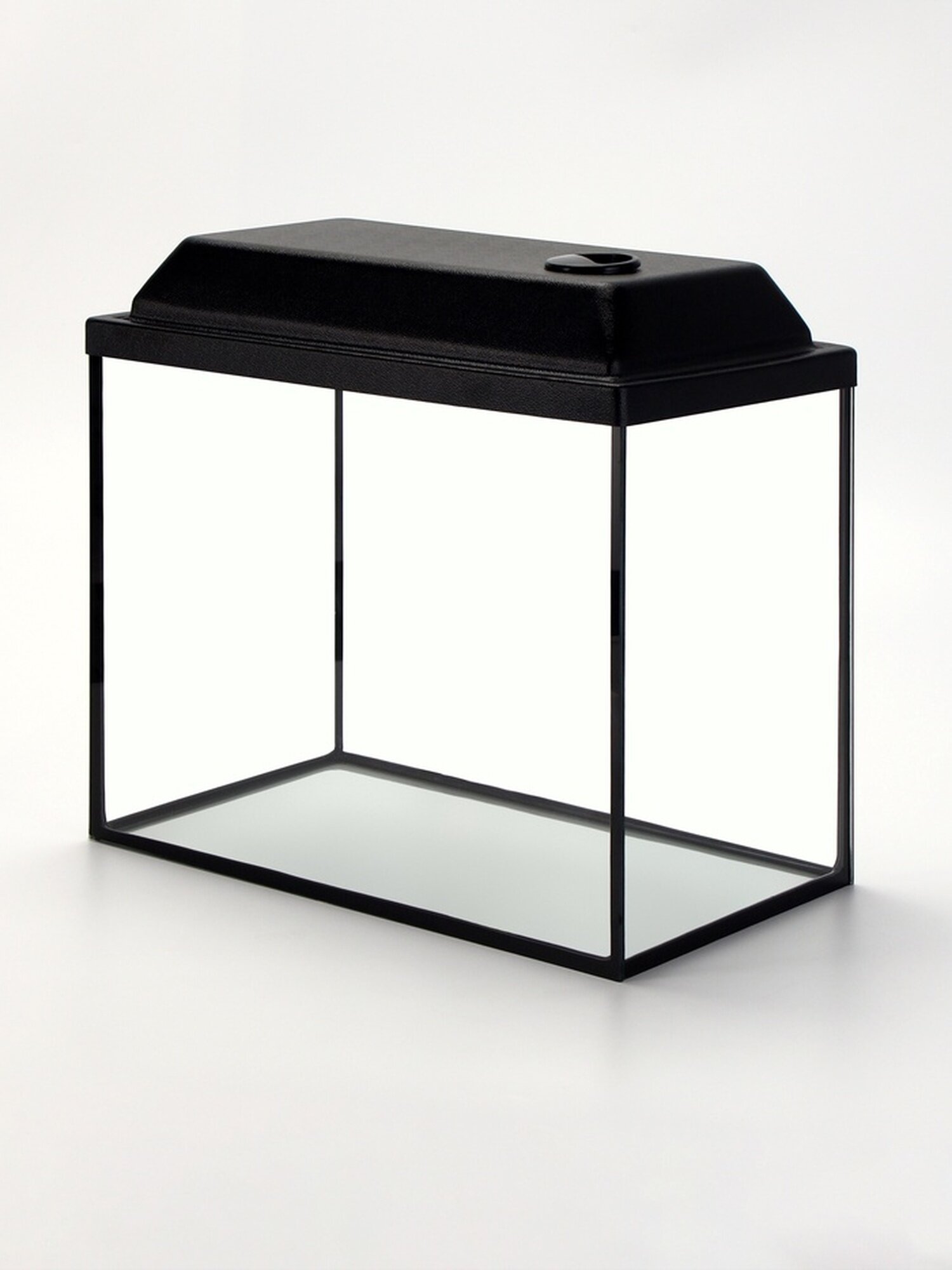 Аквариум "Прямоугольный" с крышкой, 25 литров, 38 х 21 х 31/36 см, чёрный