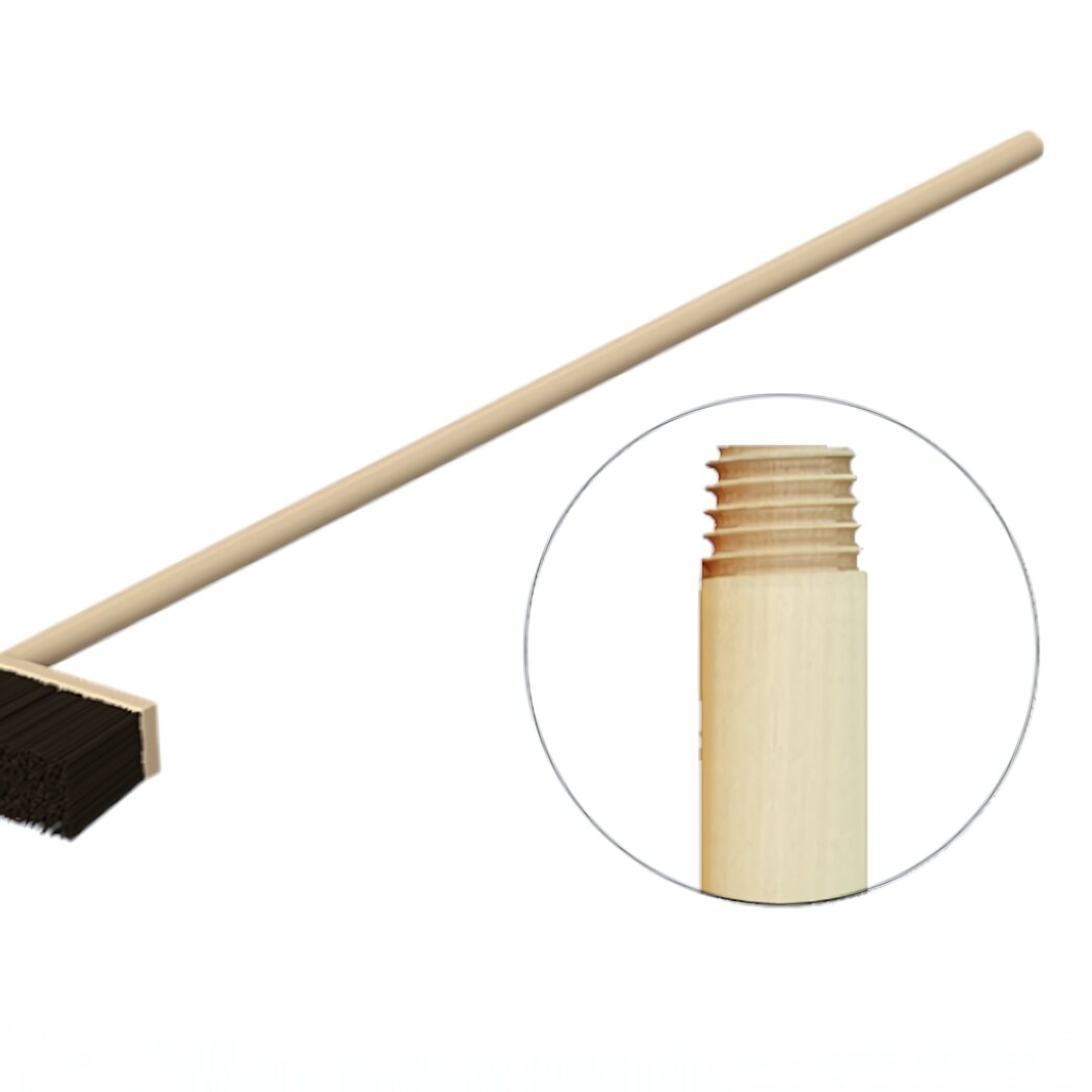 Черенок березовый для щеток и метел, диаметр 22 мм, длина 120 см, еврорезьба