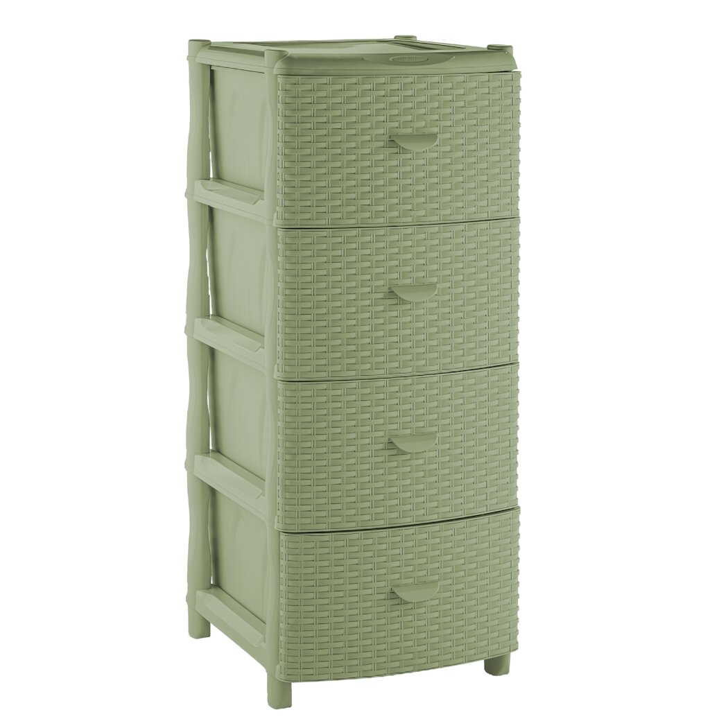 Комод "Элластик" 4 ящика, цвет оливковый, с колесиками, стильный и удобный