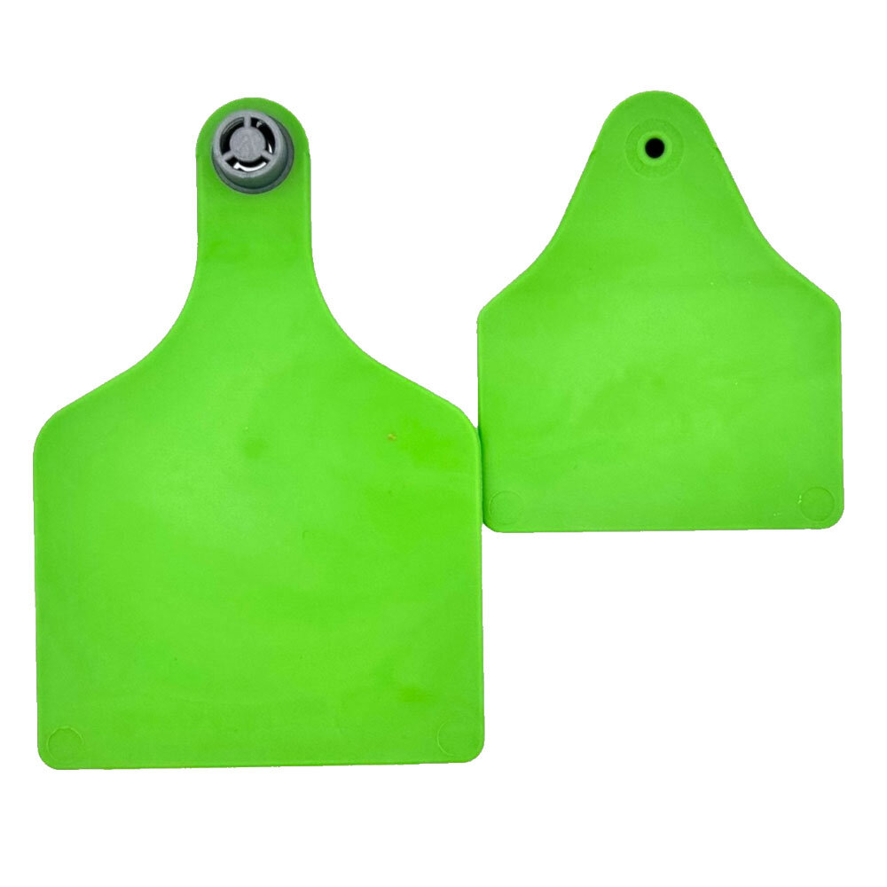 Бирка Вест, для КРС, двойная, полиуретан, цвет зеленый, 114х75 мм, 75х61 мм, 50 штук