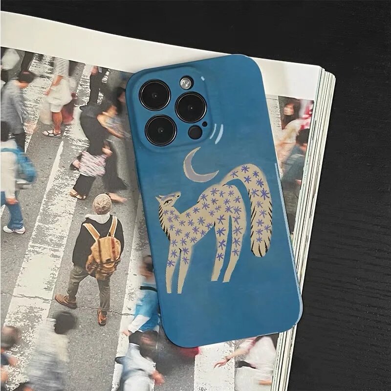 Чехол для iPhone 15 Blue Starry Sky Horse, Цвет: 2