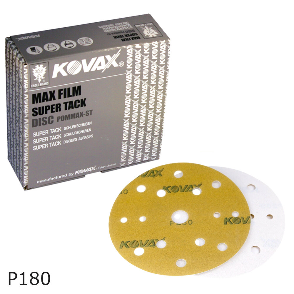 10шт - круг абразивный P 180 152мм 15 отверстий MAX FILM KOVAX