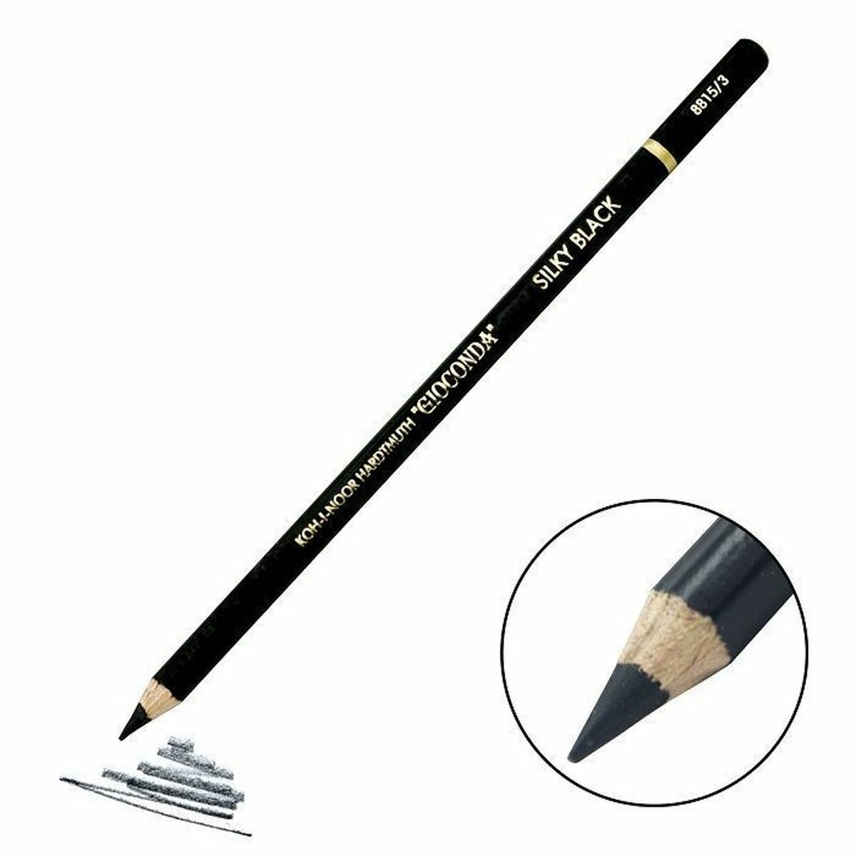 Карандаш цветной Koh-I-Noor Gioconda Silky (Н, черный матовый, круглый) (8815003001KS)