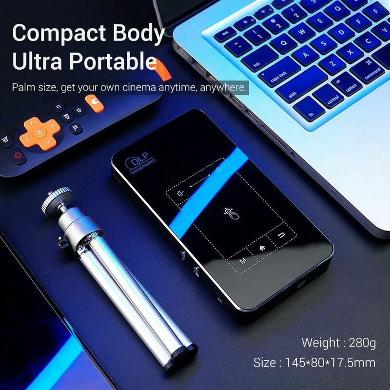 Vivicine Mini Pocket Android 9,0 видео 4K DLP цифровой проектор с сенсорным WIFI Bluetooth и аккумулятором 5000 мАч проекторы