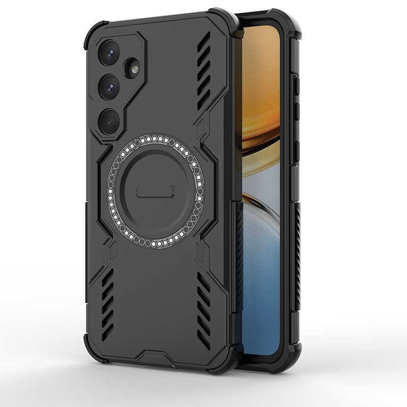 Подходит для Samsung Galaxy A55/Самсунг Галакси A55 Чехол для смартфона поддержкой зарядки Magsafe, Samsung A55, подставка, soft touch, матовая поверхность, защита камеры, ударопрочный, усиленные углы