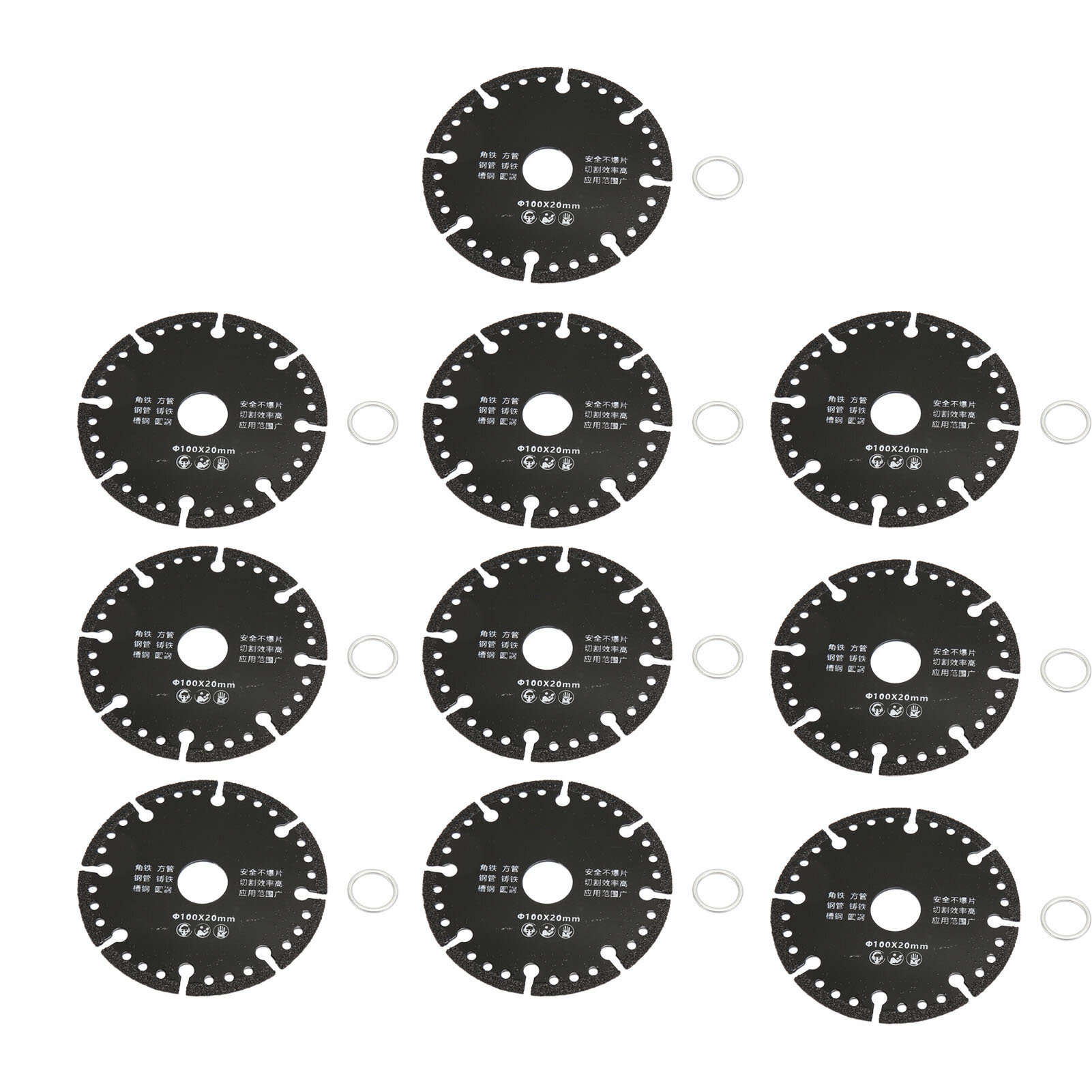 10pcs Angle Grinder Saw Blade Flat Emery Multifunctional Cutting for Stainless Steel Cast Iron Rebar