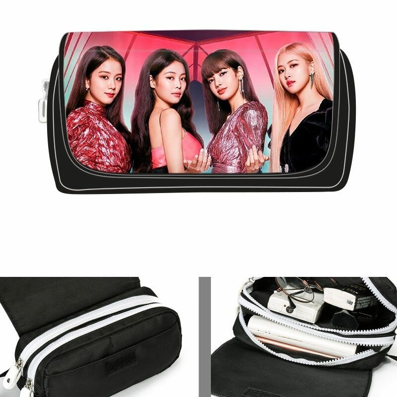 Пенал школьный канкен для девочки блэкпинк BLACKPINK черный Лева BPBD220709 01Q 02 -KP