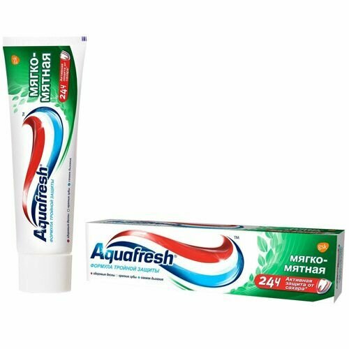 Зубная паста Aquafresh "Мягко-мятная", тройная защита, 50 мл