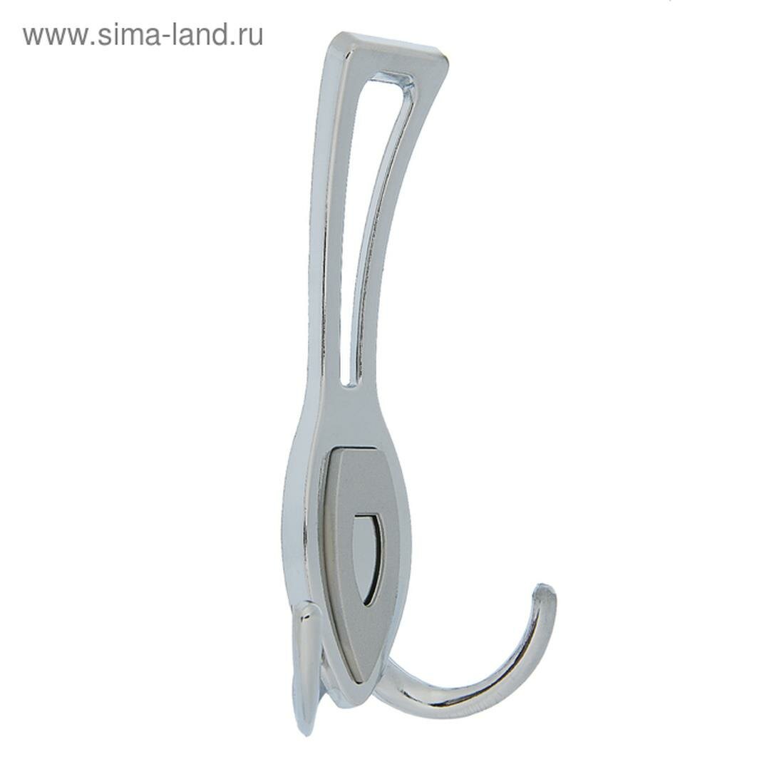 Крючок мебельный тундра TKT007, трехрожковый, цвет хром, 1 шт.