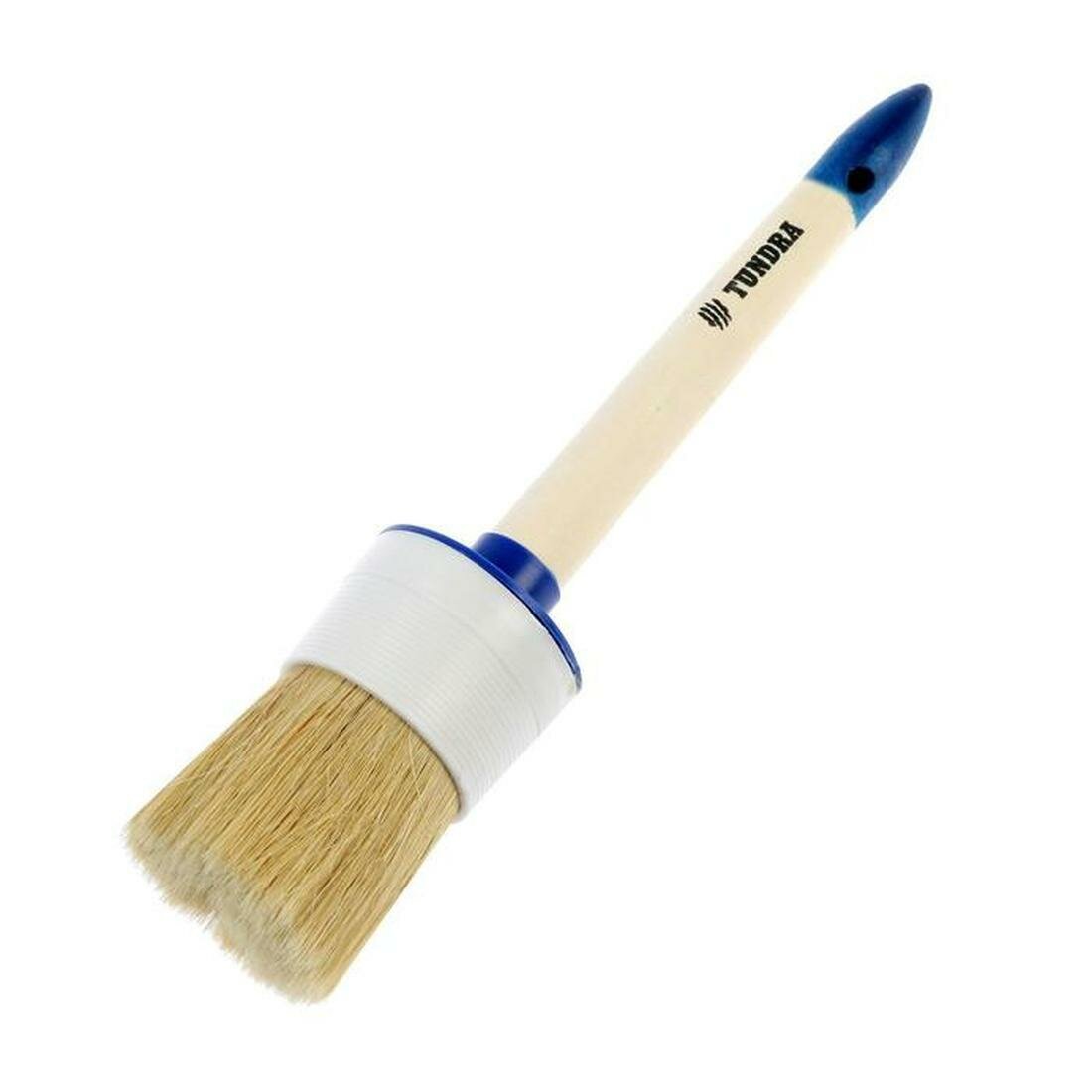 Кисть круглая тундра, натуральная щетина, деревянная рукоятка, № 16, 55 мм