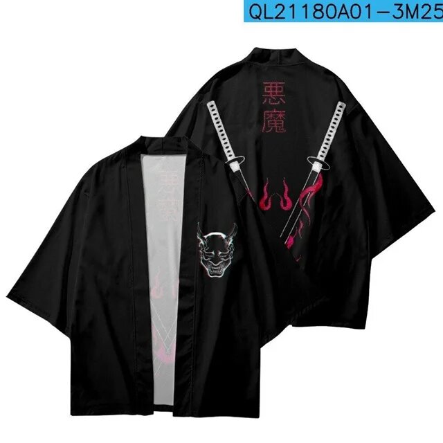 Nifineo Черный Кардиган Кимоно Unisex Черный, L, hf-405