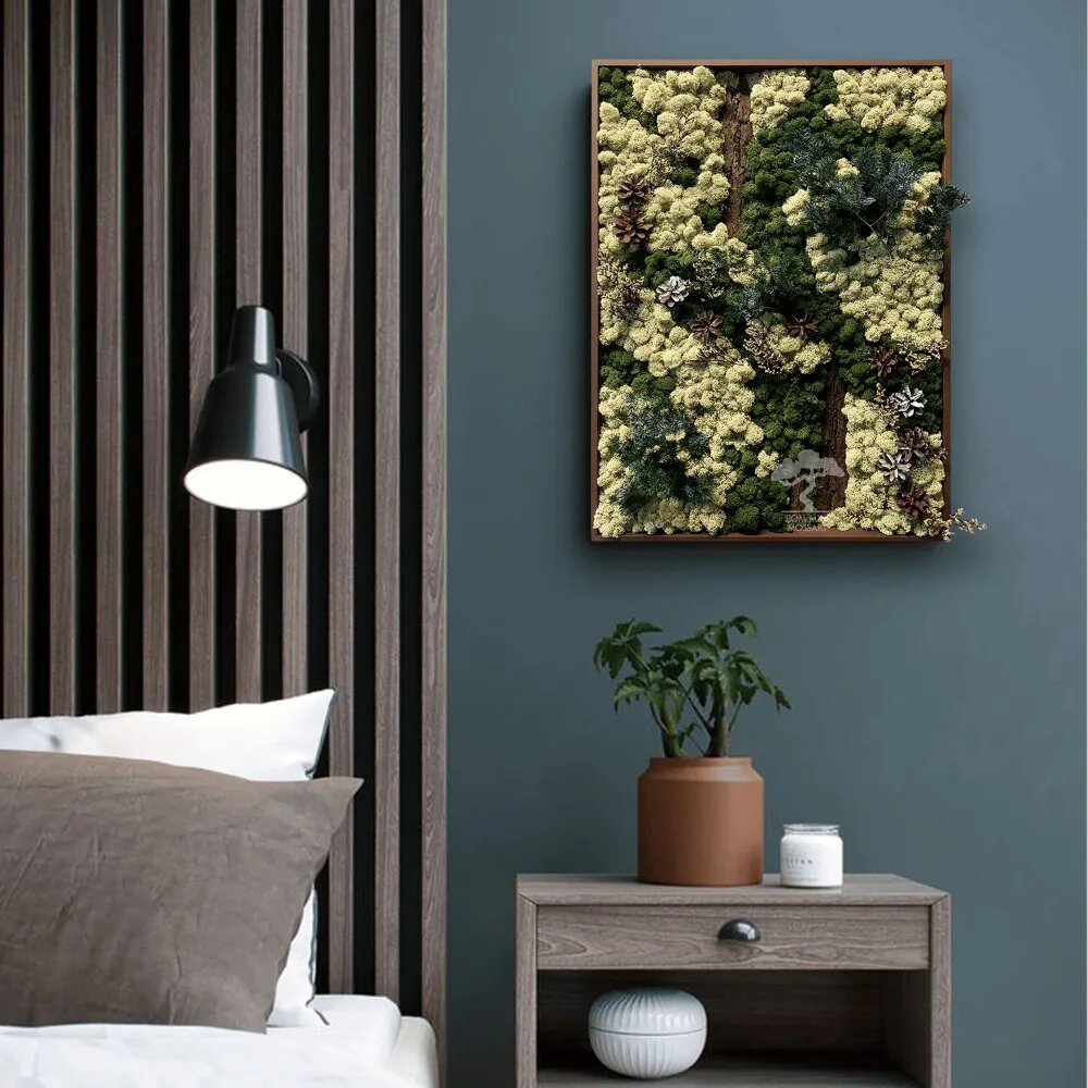 Картина из мха "Рождественская сказка". 50*70 см. Дом Мха - MossArt.