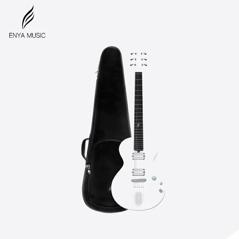 Enya NOVA GO SONIC White Электрогитара из углеродного волокна, 39-дюймовая акустическая гитара со звукоснимателем, сумка для гитары, ремень