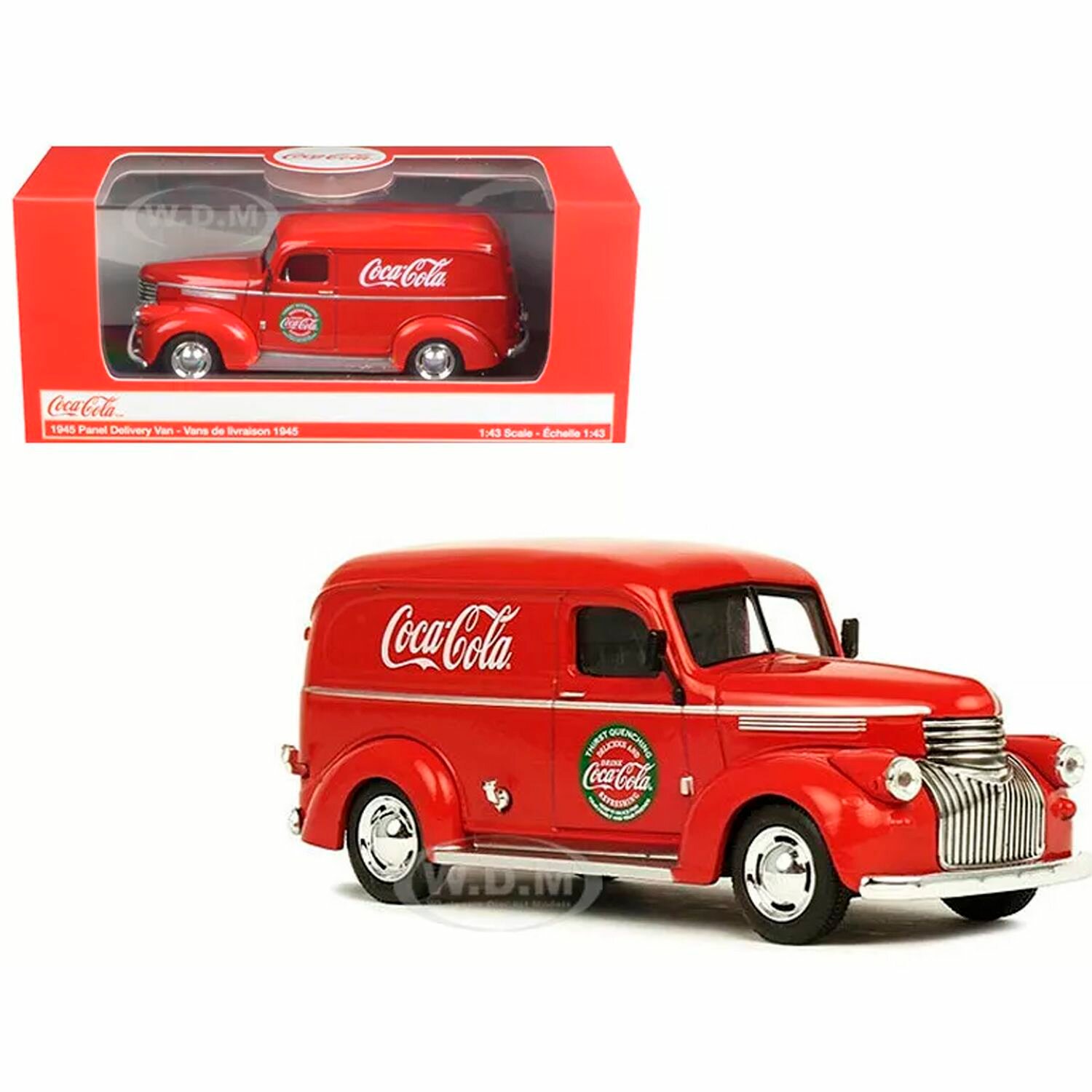 Машинка литая коллекционная Motor City Classics - Die-сast модель по лицензии Coca-Cola 1945 Panel Delivery Van, масштаб 1:43, 443045