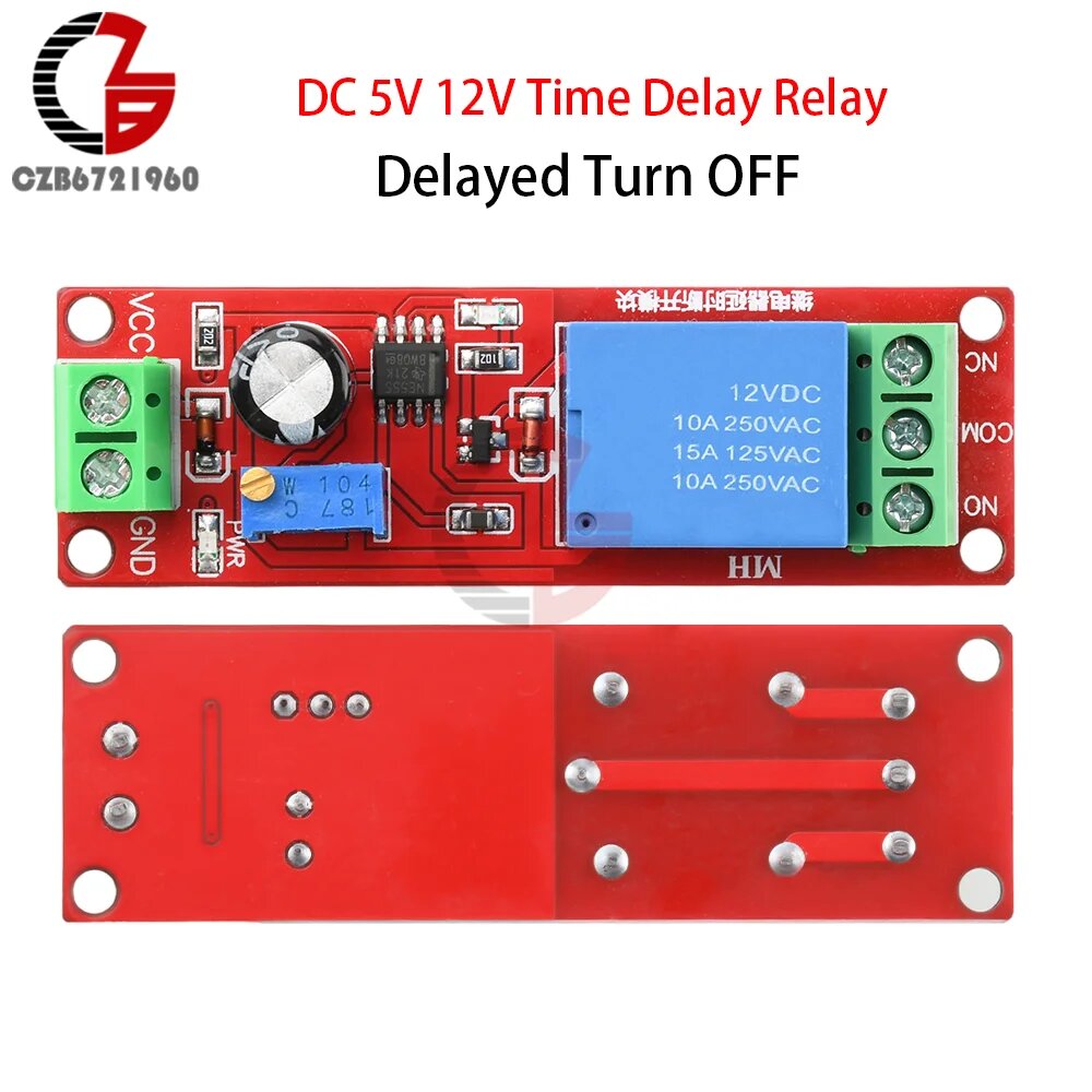 Реле задержки времени Gaqqee DC 5V 12V Turn OFF