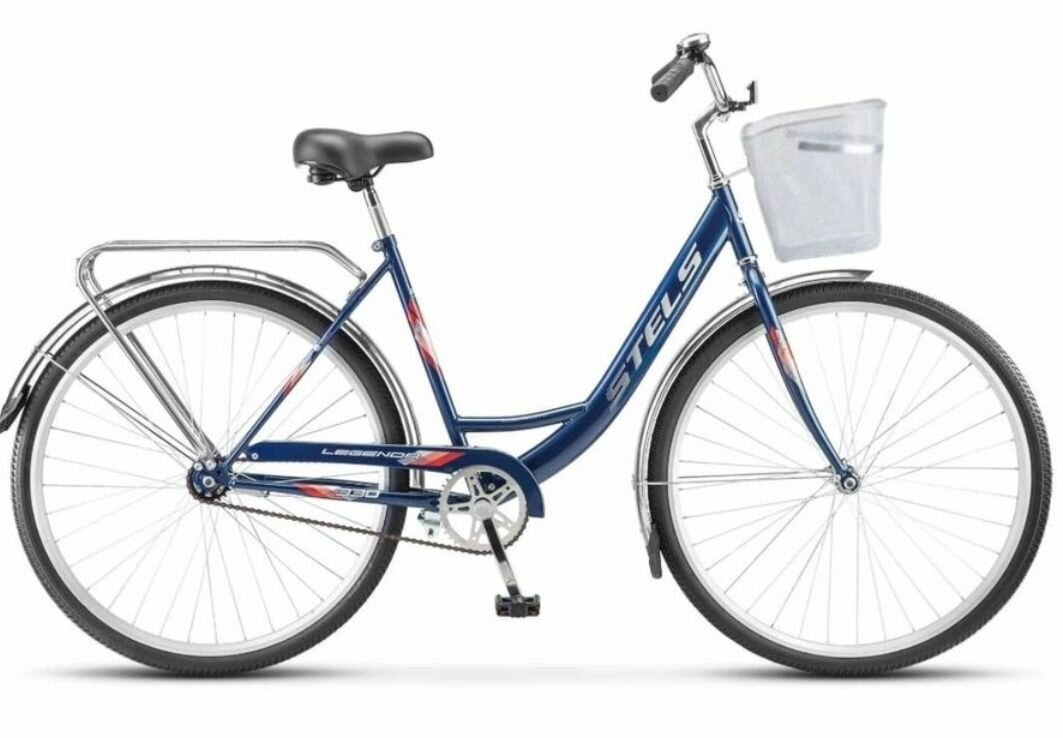 Велосипед 28" STELS Legenda 330 С рама 20", синий , на рост 165-195см, городской классический дорожный, мужской женский корзина И насос в комплекте