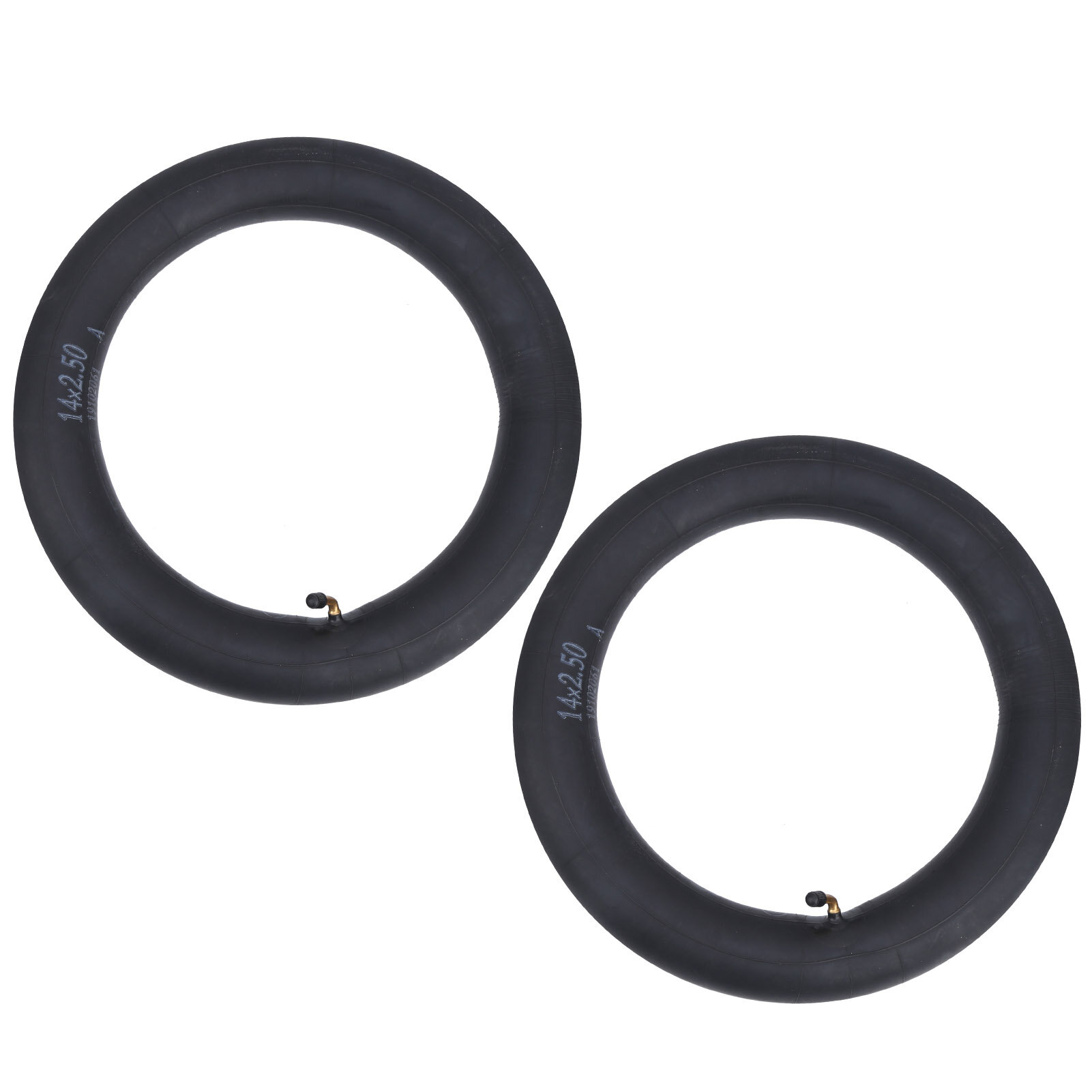 Велосипедная Камера: 2 Шт. 14x2.5 Дюйма Из Бутилкаучука Высокая Грузоподъёмность Для Стабильной Езды - Герметичная И Долговечная Внутренняя Камера С Изогнутым Вентилем For Дорожный Велосипед И Горный Велосипед