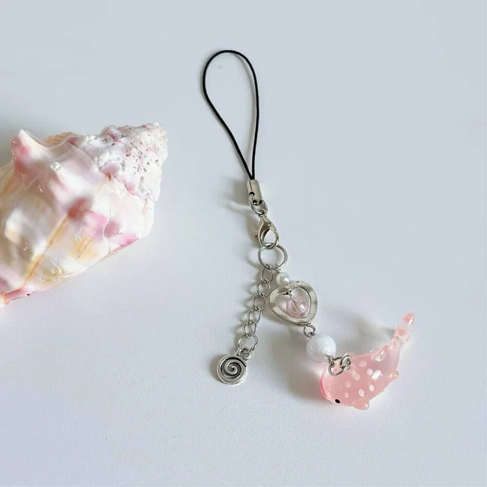 Цепочка для мобильного телефона на тему океана, брелок из бисера с морскими животными, подвеска для телефона в виде акулы, ремешок для мобильного телефона Y2k, уникальный ремешок для телефона