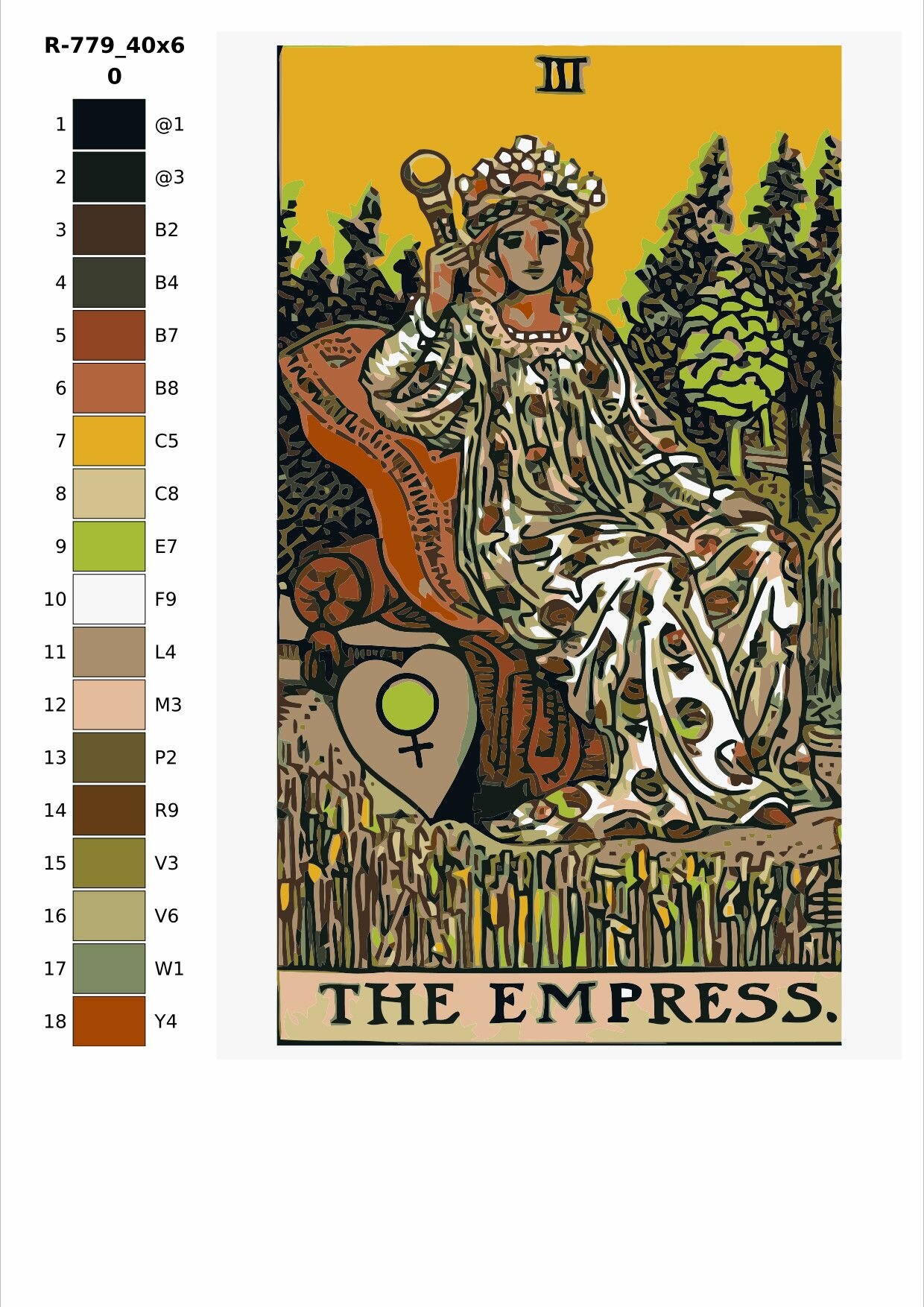 Картина по номерам R-779 "Таро карта - Императрица" 40x60 см