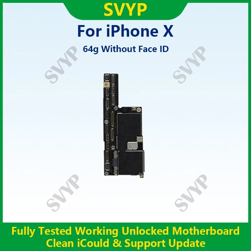 Полностью протестированная 100% рабочая материнская плата для iPhone X/XR/XS/XS Max с Face ID 64 г/256 г, очищенная iCloud и разблокированная материнская плата телефона X 64g No Face ID