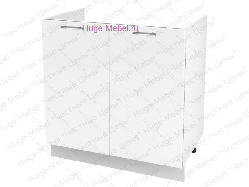 Кухонный шкаф под мойку 800 Ксения (белый) Huge Mebel. Ширина 800 Высота 840. Модули кухонные нижние