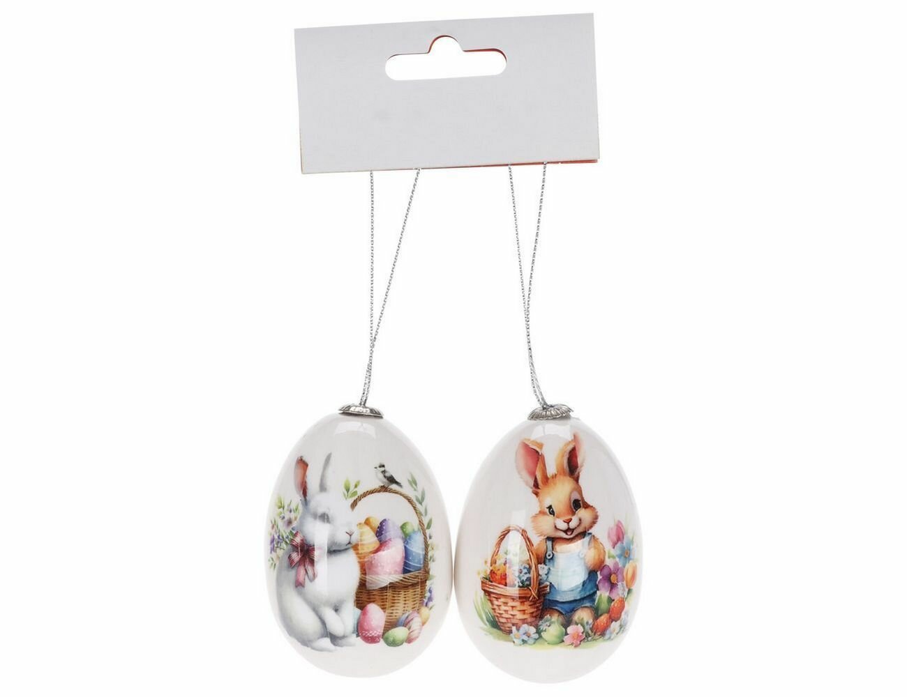 Декоративные пасхальные яйца кролики - ушастые друзья, 7 см, 2 шт, Koopman International APF807020-1