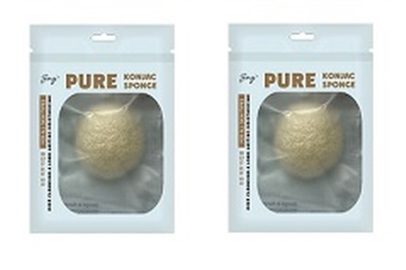 Спонж Singi косметический (конняку) Pure Konjac Sponge, универсальный , 2 шт