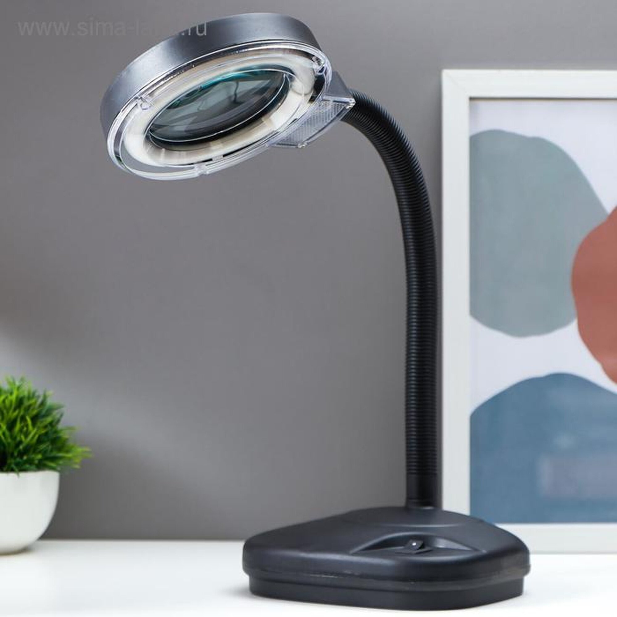 Лампа-лупа Сима-ленд, для рукоделия, пластик, 52 см x 17 см x 14 см