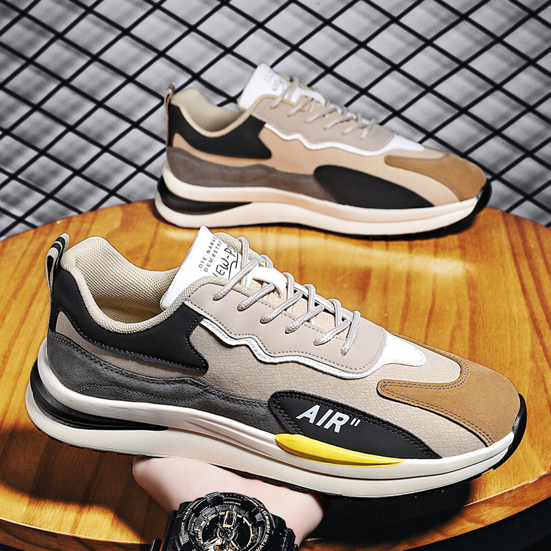 MOOCIE Мужская обувь из парусины, весна-лето 2025, дышащая, повседневная, на толстой подошве, для путешествий, спортивная, для бега, универсальная, для папы, модная обувь