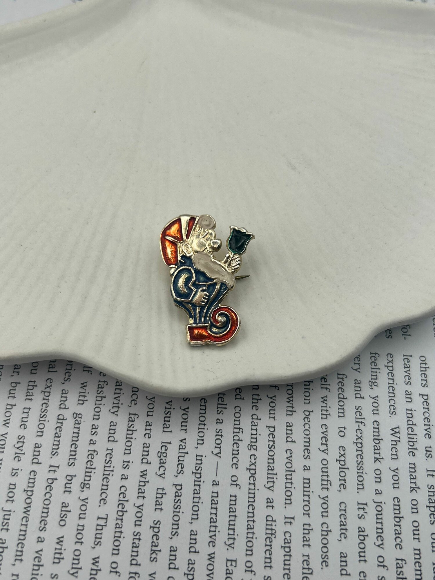 Советская винтажная брошь значок, Гном