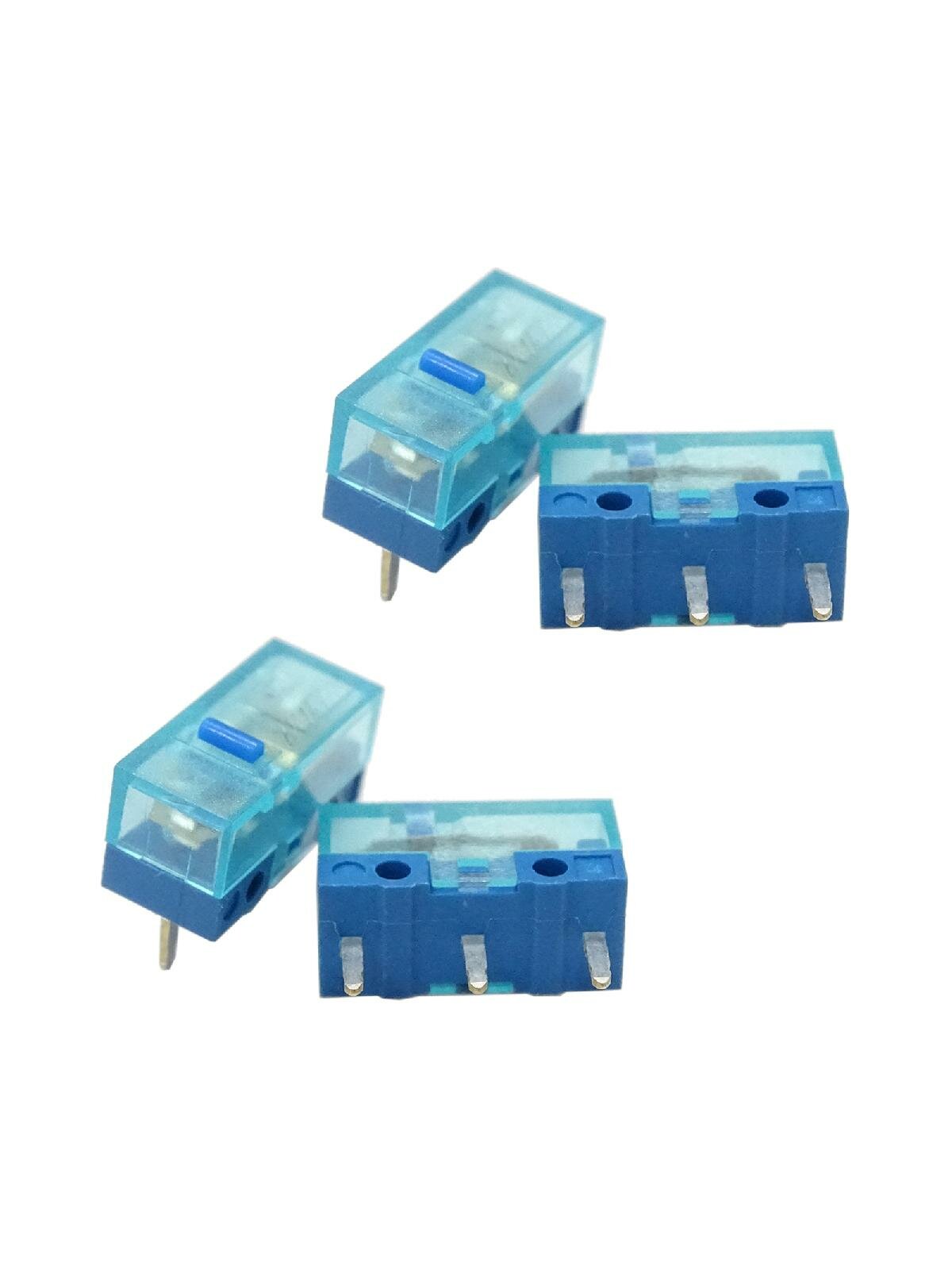 4Pcs New HUANO Blue Transparent Shell Mouse Micro Switch Button Pink Red Yellow Blue Green Dot Button Switch 3Pin 0.74N