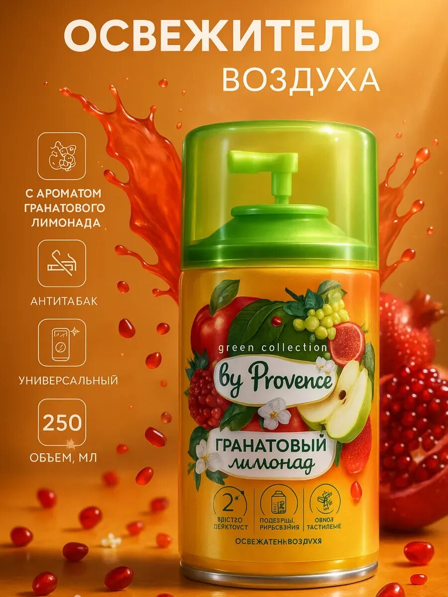 Освежитель воздуха гранатовый лимонад 250 мл сменный баллон
