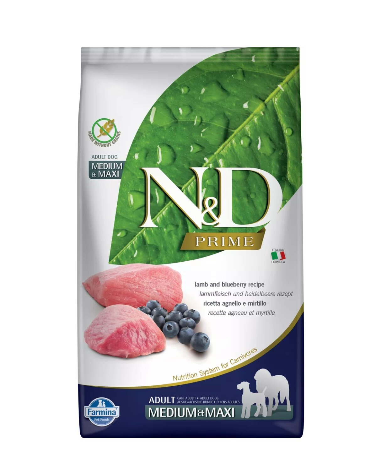 Сухой корм Farmina ND Prime Dog Lamb / Blueberry Adult MEDIUM / MAXI для собак средних и крупных пород с ягненком и черникой, 2,5кг