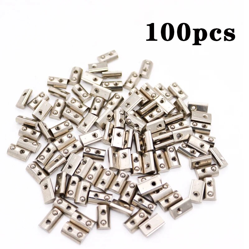 Полукруглые пружинные гайки AXK M3 M4 M5 M6 для алюминиевых профилей 100PCS 2020 M4