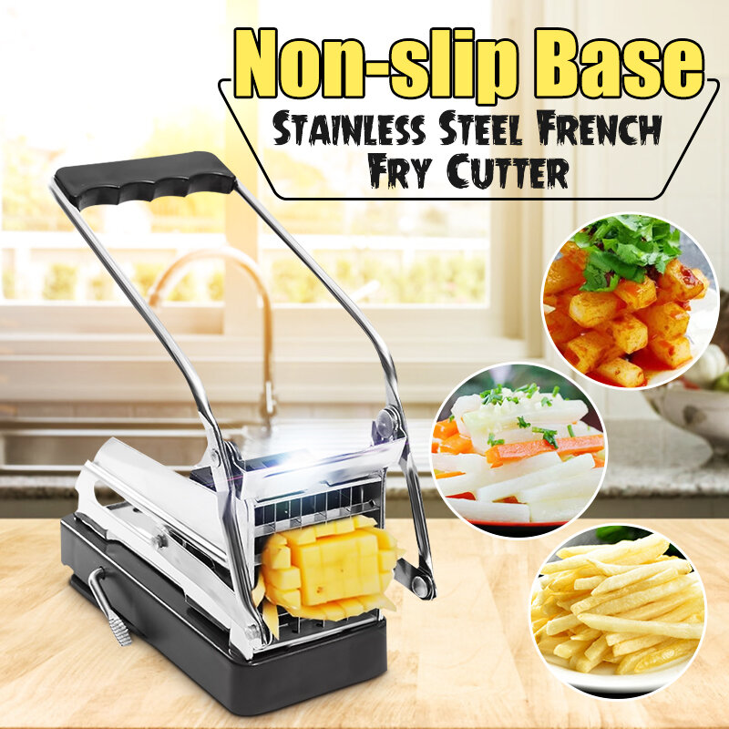 Измельчитель картофеля фри из нержавеющей стали, картофелерезка, измельчитель для овощей, огурцов, моркови, слайсер, нескользящие кухонные принадлежности