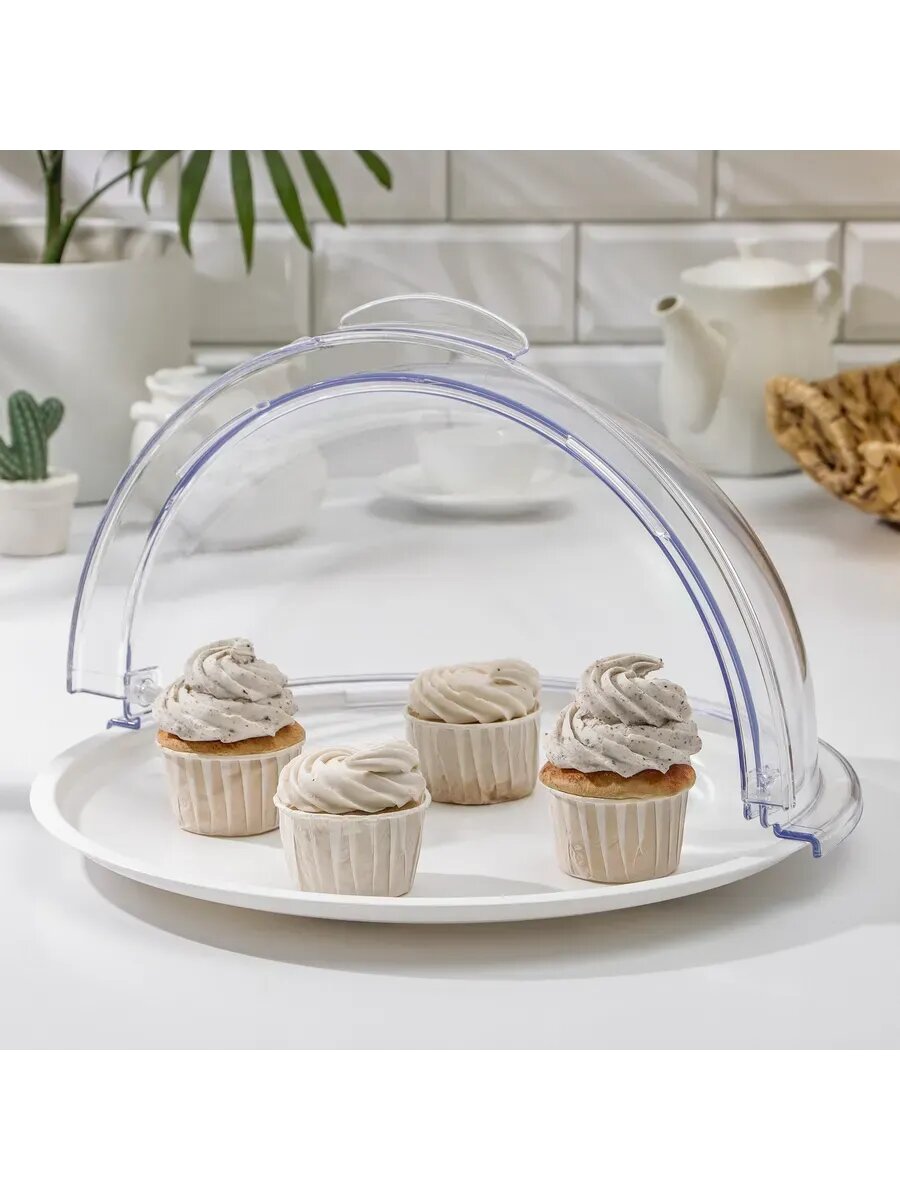 Блюдо сервировочное для подачи с крышкой пластик