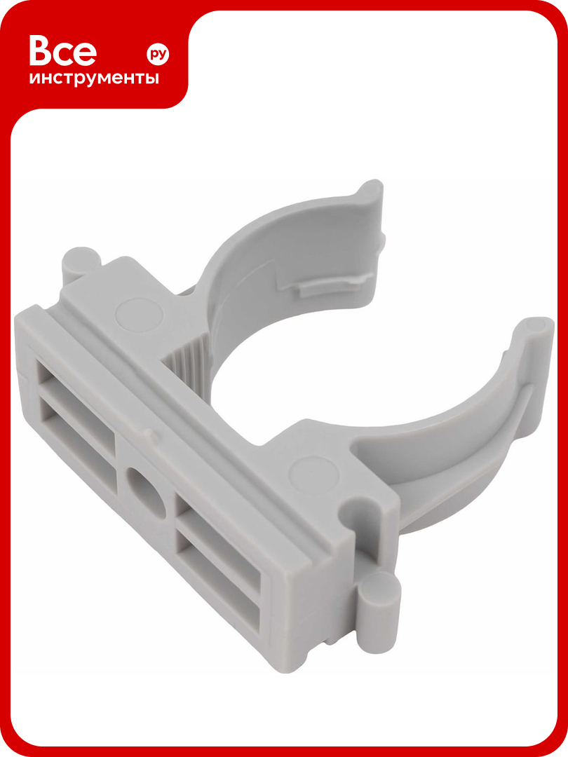 Крепеж-клипса для труб Gigant прямой монтаж D25 серая 100шт 123935, 25 мм, пластиковый