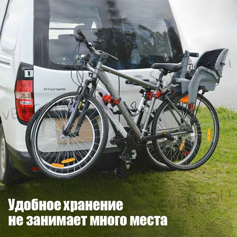 Велобагажник, для автомобиля, на 3 велосипеда, 45кг, 65 см, новый дизайн